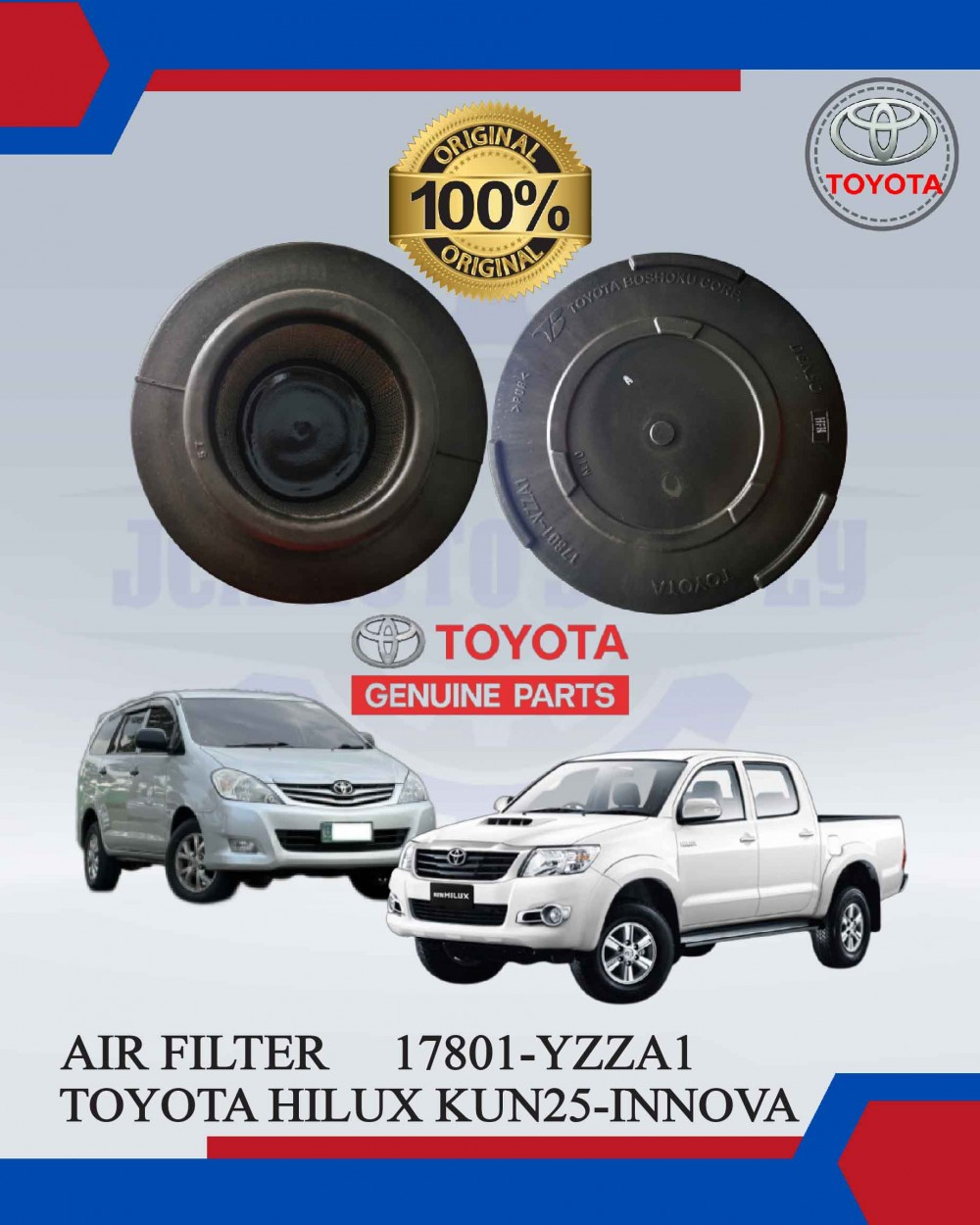 Air Filter-Toyota Hilux Kun25-Kun50-Innova Tgn40-TOYOTA ORIGINAL-17801-YZZA1 | JCA AUTO SUPPLY